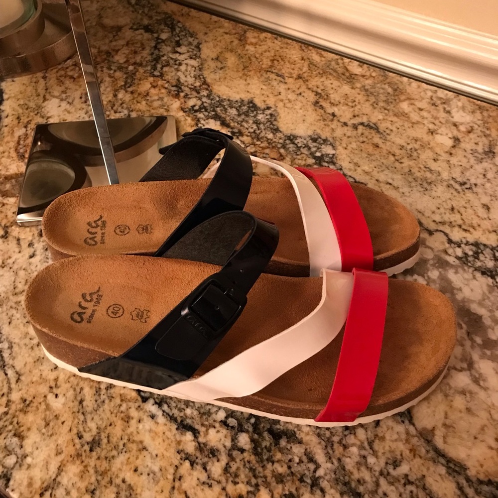 Red White And Blue Ara Slides - Gem
